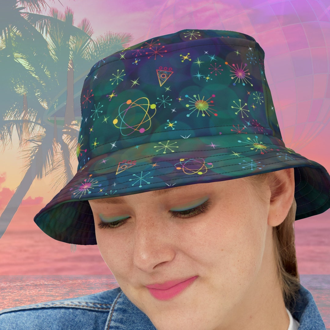 Space Boujee Bucket Hat AOP Sci-fi, Atomic, Stars, Retro, Cosmic Theme ...