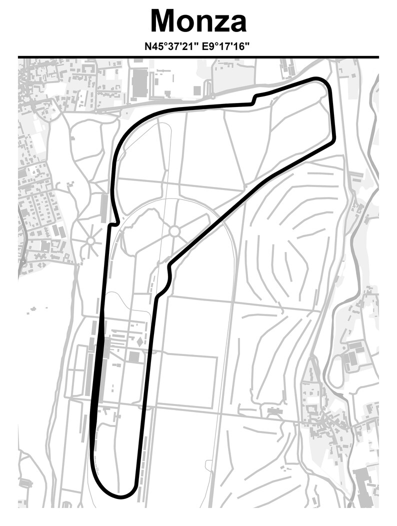 F1 Circuit Poster Monza - Digital File, Italy GP Formule 1 - Formule ...
