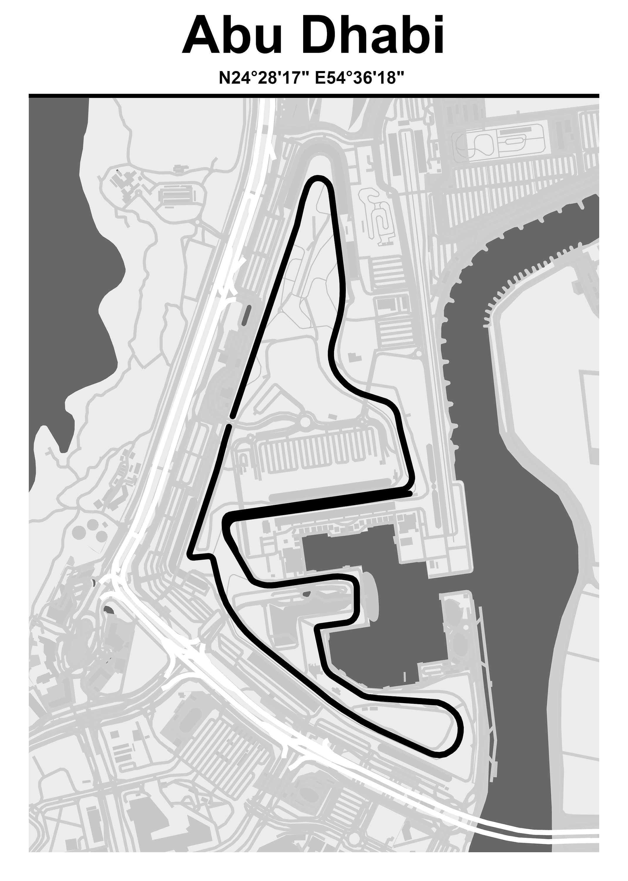 F1 Circuit Poster Abu Dhabi Digital File Abu Dhabi GP - Etsy