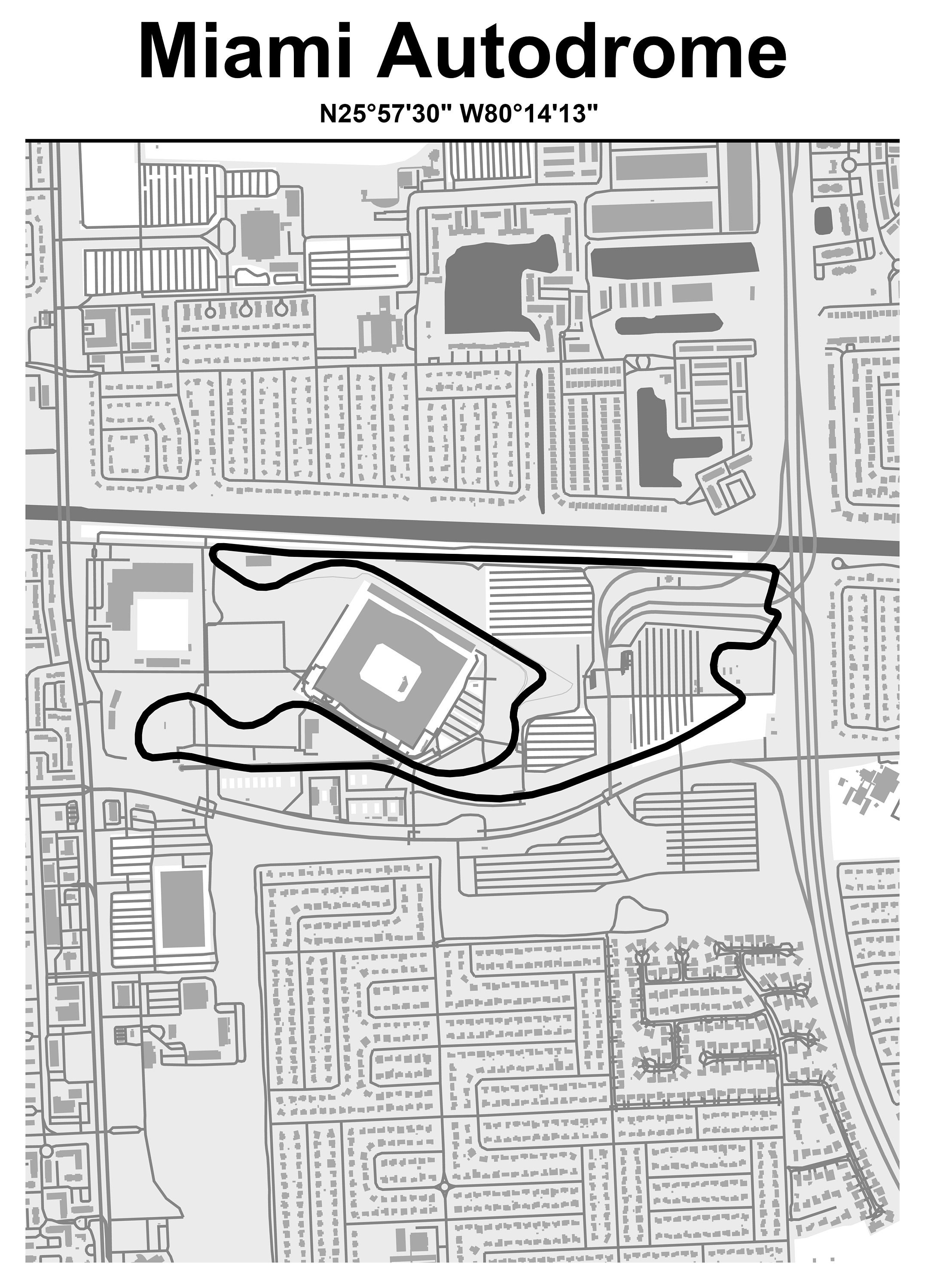 F1 Circuit Poster Miami Digital File USA GP Formule 1 - Etsy