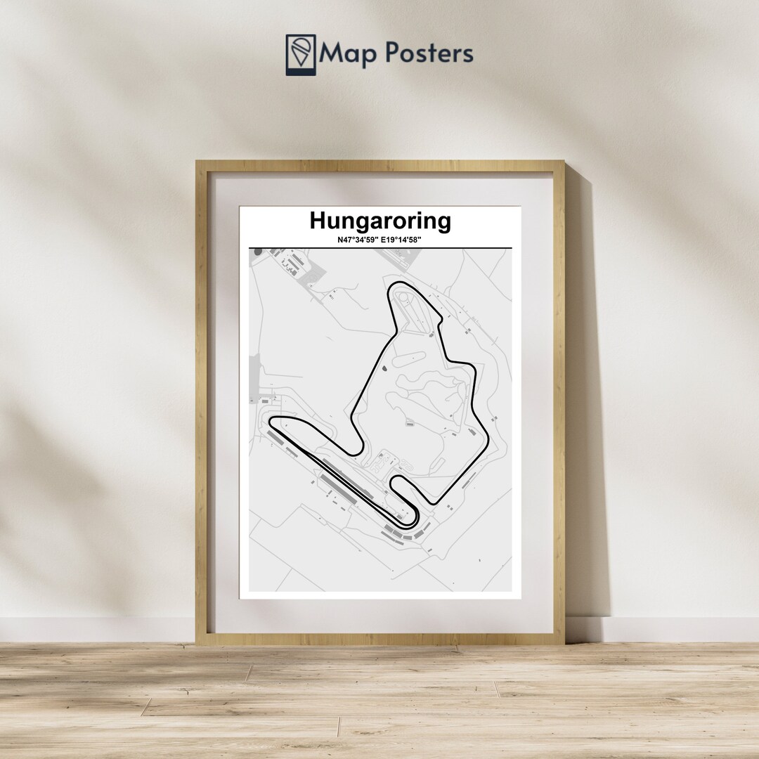 F1 Circuit Poster Hungaroring - Digital File, Hungary GP Formule 1 ...