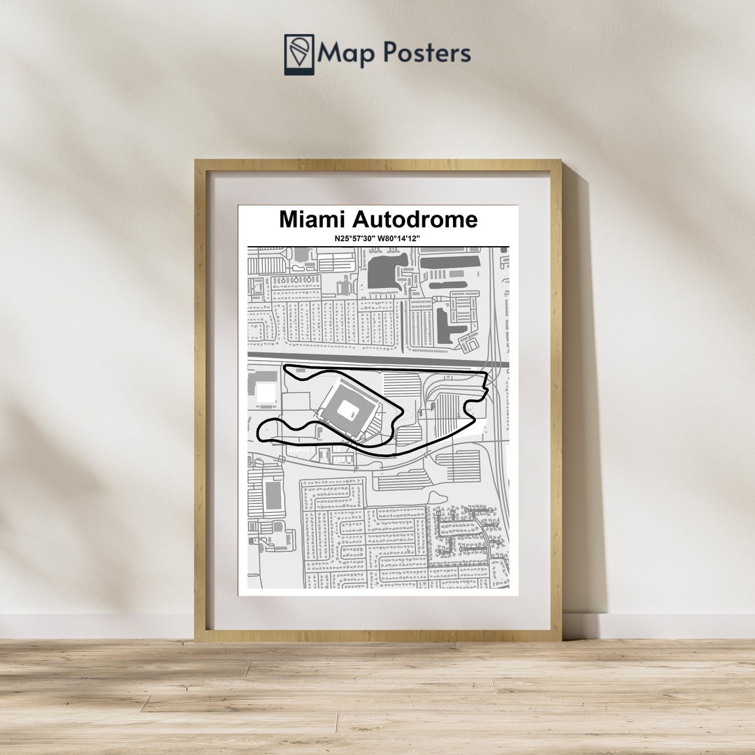 F1 Circuit Poster Miami - Digital File, USA GP Formule 1 - Formule One ...