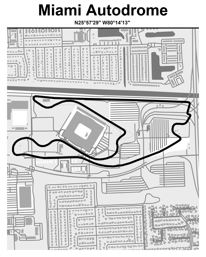 F1 Circuit Poster Miami - Digital File, USA GP Formule 1 - Formule One ...