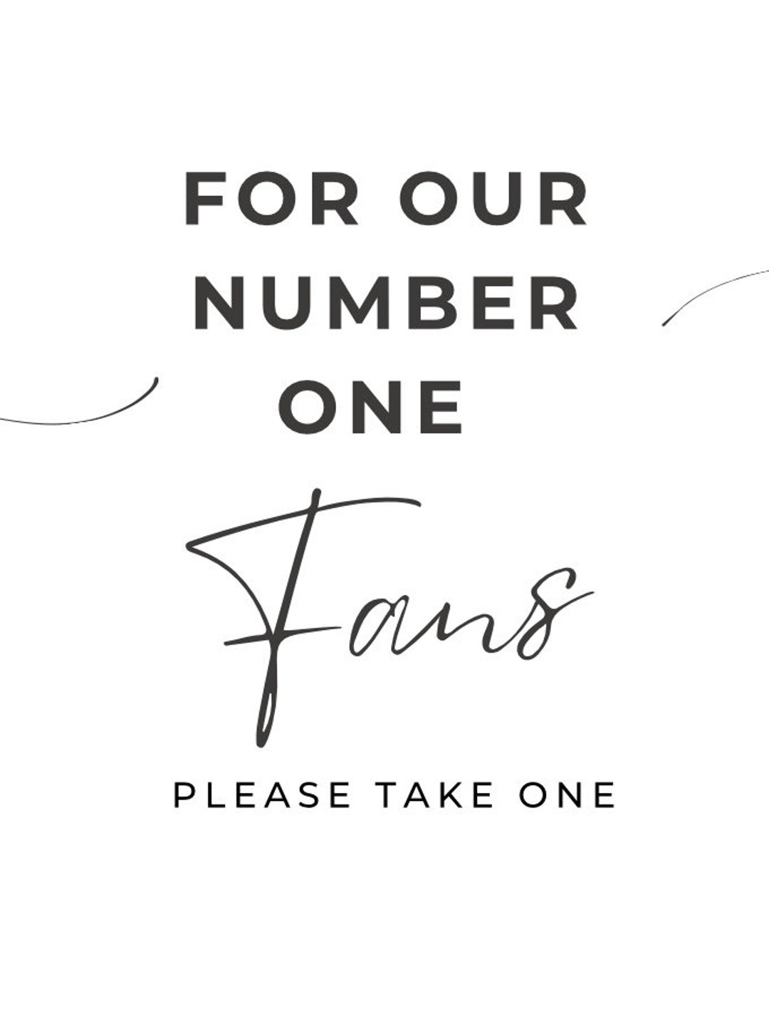Number One Fans Wedding Sign - Etsy