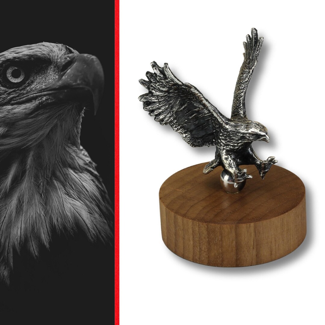 Paperweight Wooden With Brass Eagle - Etsy