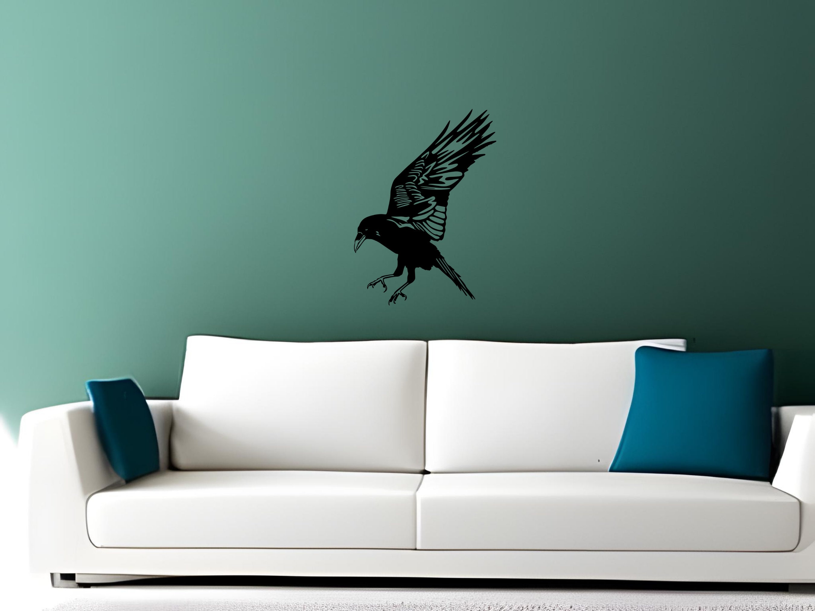 Raven Metal Wall Art, Halloween Decor, Unique Design Home Decor, Gothic ...