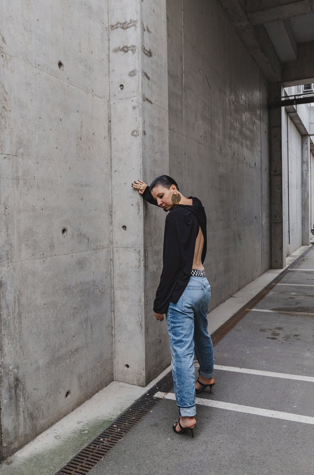 Black Split Back Top, Open Back Goth Top, Extravagant Backless Top ...