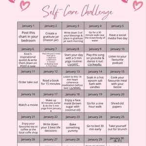 January 2025 Self-care Challenge Printable | Digital Download | Daily ...