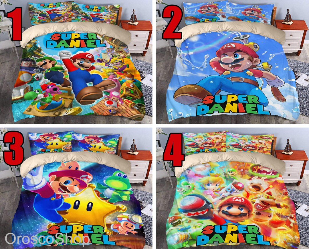 Super Mario Bedding Personalized Super Mario Bedding Set - Etsy