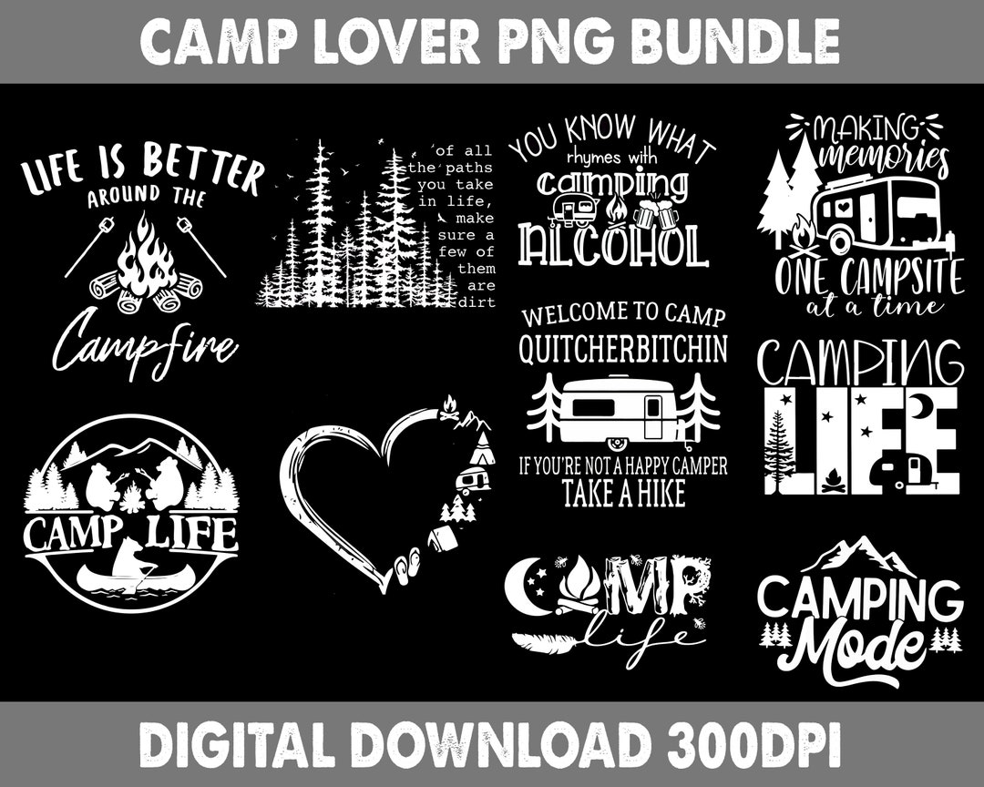 Camp Lover Png Bundle, Camping Png, Camp Life Png, Camping Bundle, Camp ...
