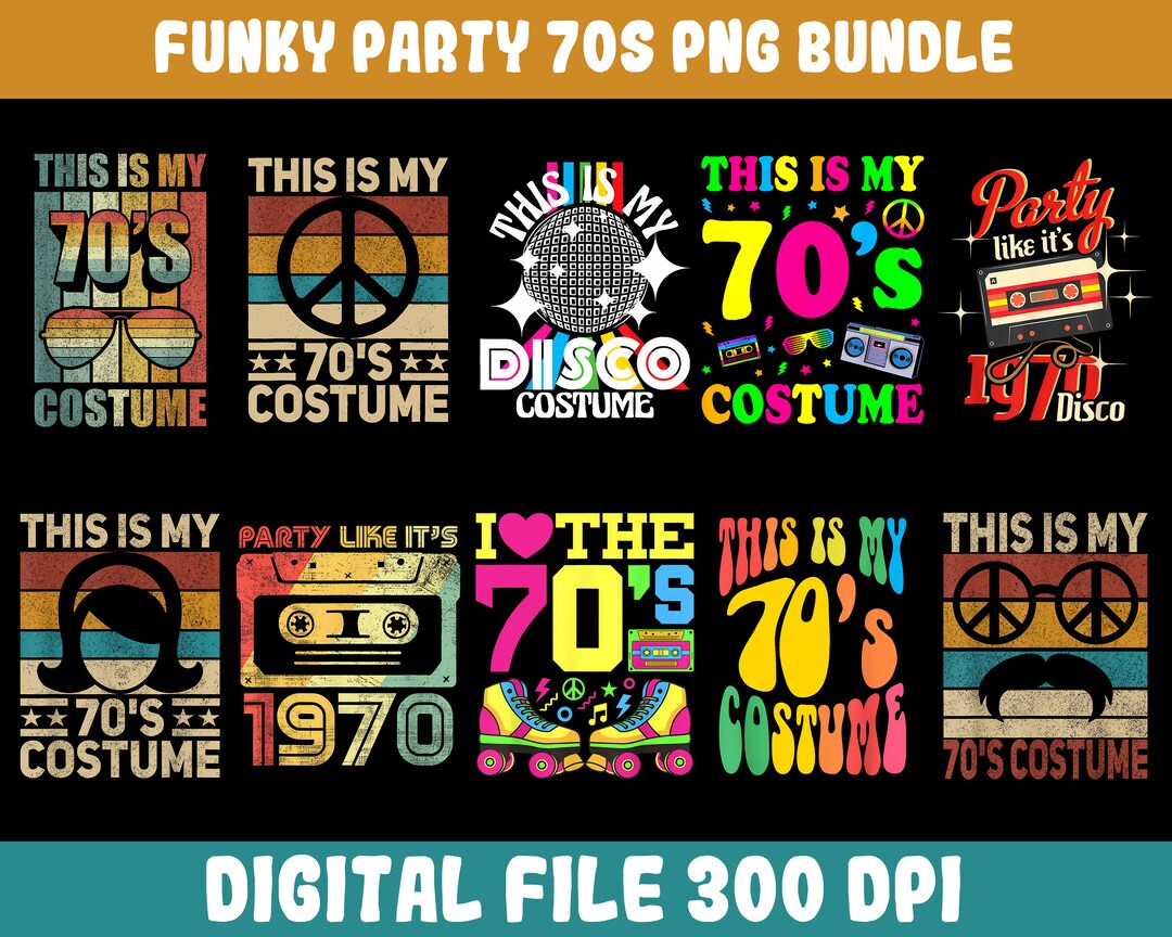 Funky Party 70s PNG Bundle, Peace Sign Png, Retro 70s Png, 70's Vibes ...