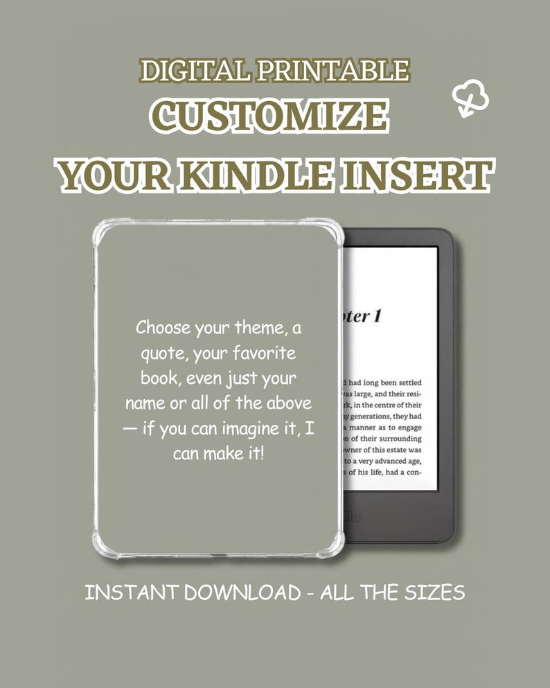 Custom Kindle Insert | Bookish Theme, Quote (digital Download) - Etsy
