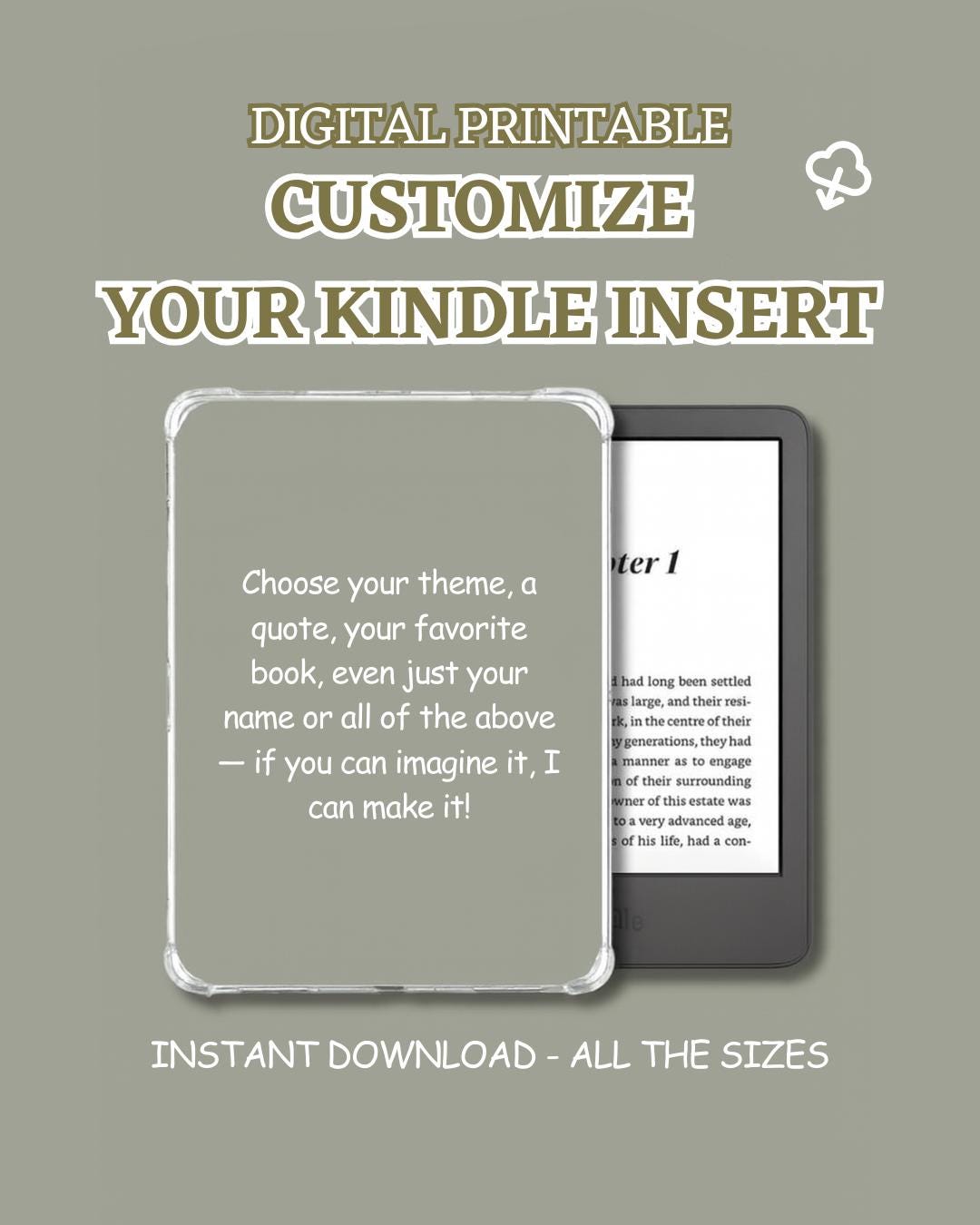 Custom Kindle Insert | Bookish Theme, Quote (digital Download) - Etsy