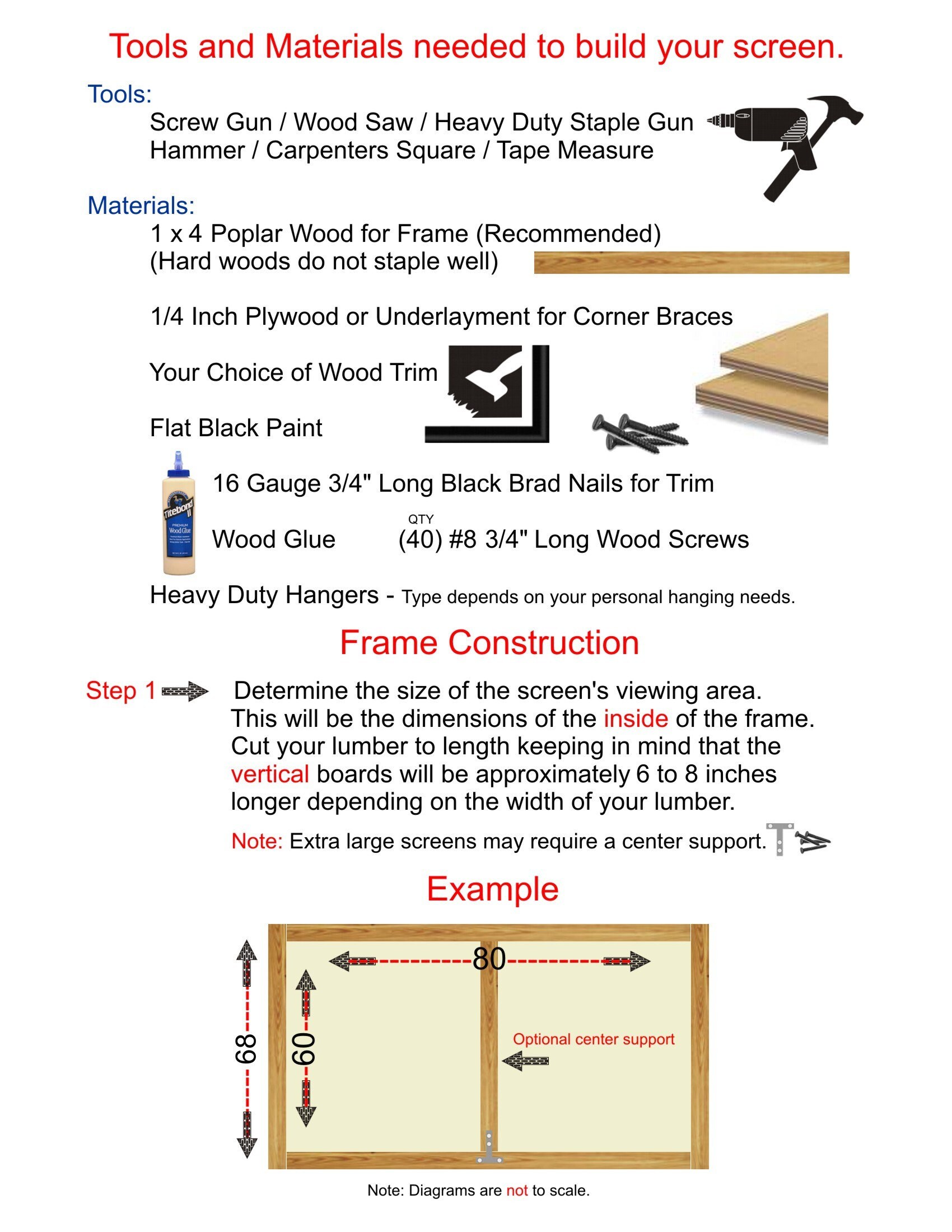 120" Bare/raw Projector Projection Screen Movie Screen Material (109" X ...