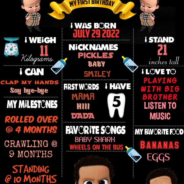 Boss Baby Milestone Board - Etsy