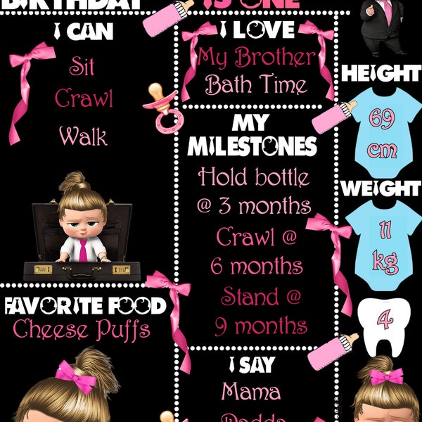 Boss Baby Milestone Board - Etsy