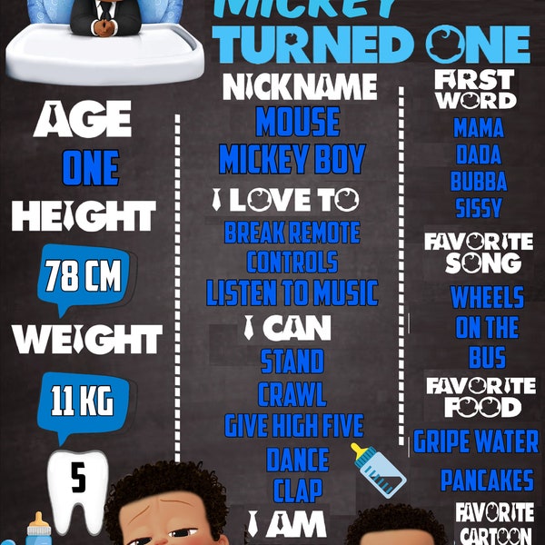 Boss Baby Milestone Board - Etsy