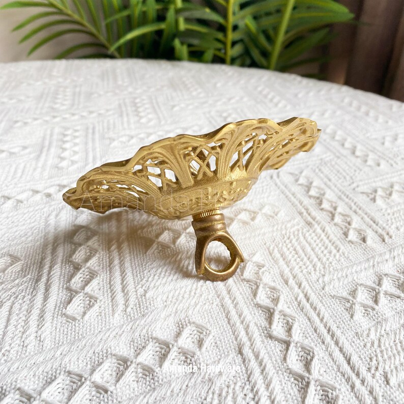 4.65in Floral Brass Wind Chime Hanger Top - Boho Bobeche Sun Catcher ...