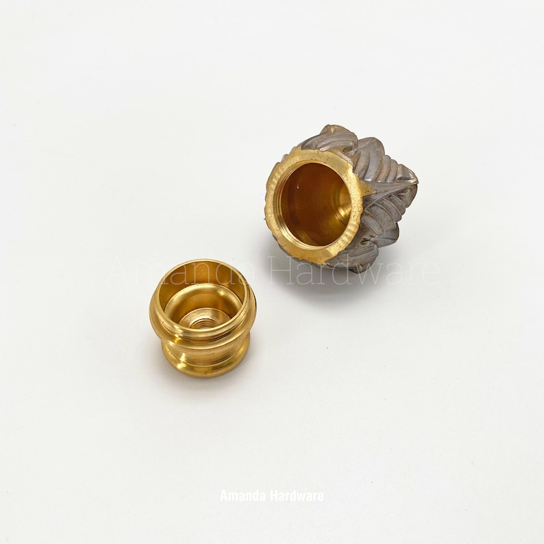 1.81in Brass Corn Lamp Finial With 3/8" Female Threads for Table Lamp ...