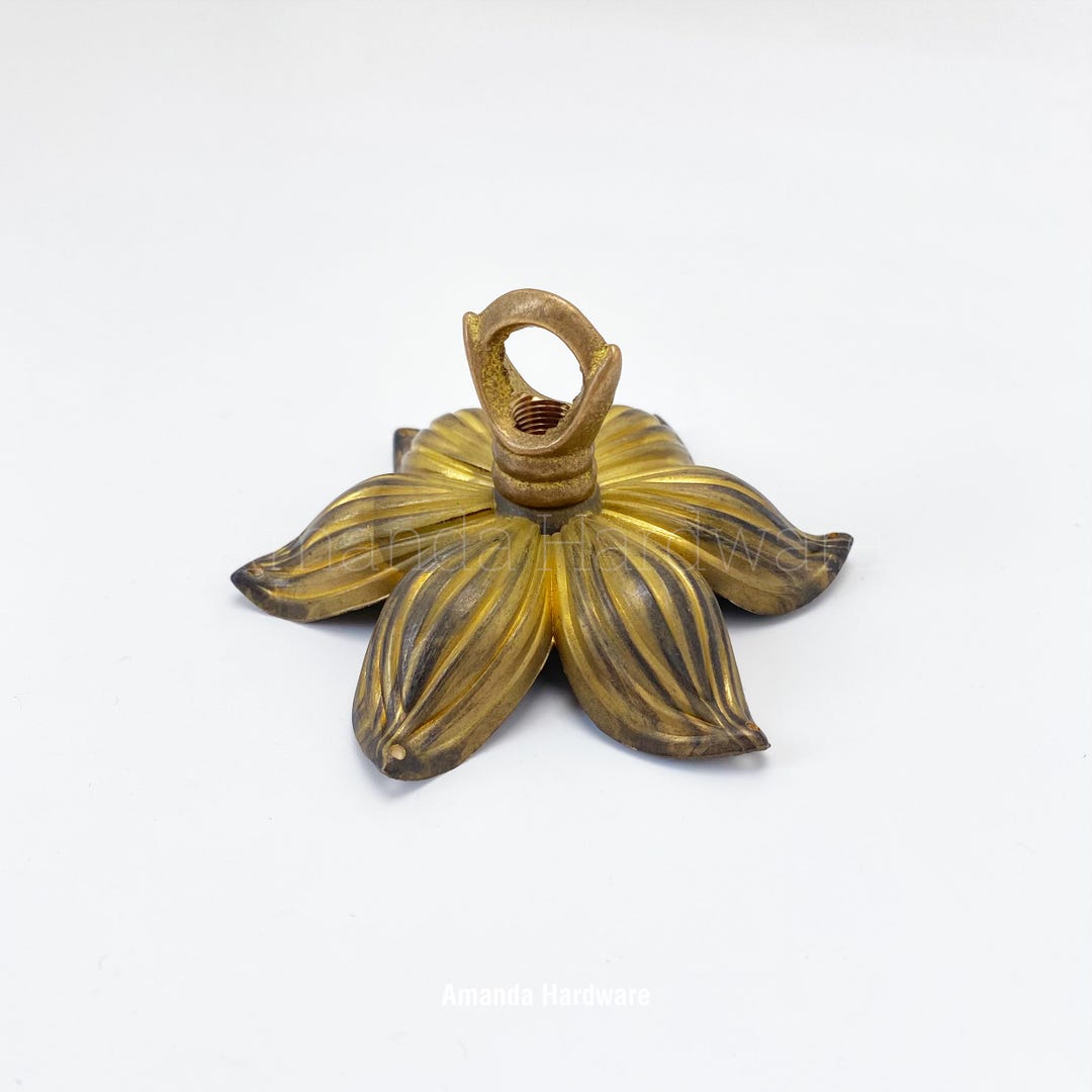 Lotus Wind Chime Top With 6 Petals - Antique Flower Dangle Kit for DIY ...