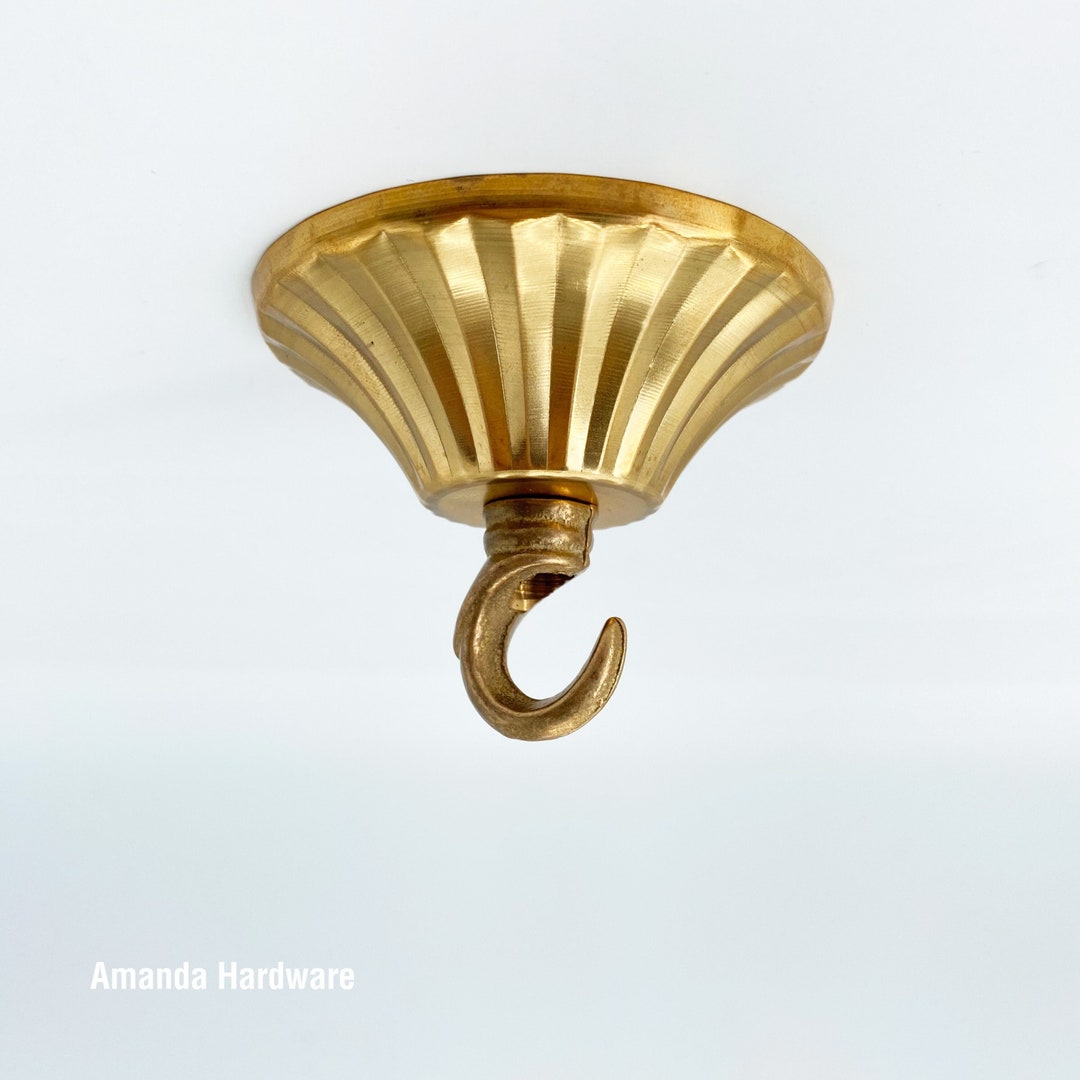 3.24in Brass Ripple Cone Hook for Hanging Planters, Wind Chimes ...