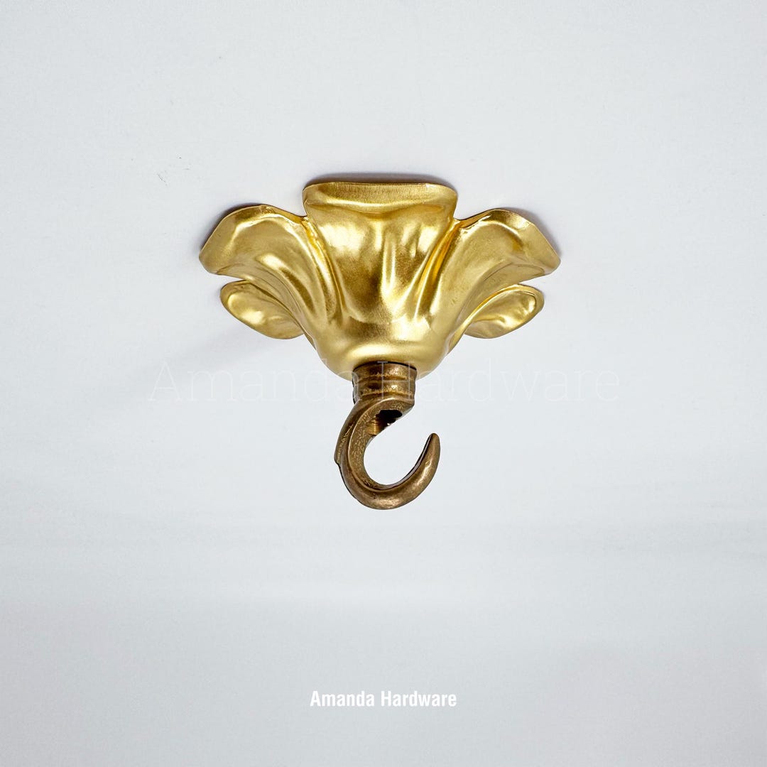 Vintage-style Floral Brass Canopy Hook – D88 X H25mm Ceiling Hook for ...