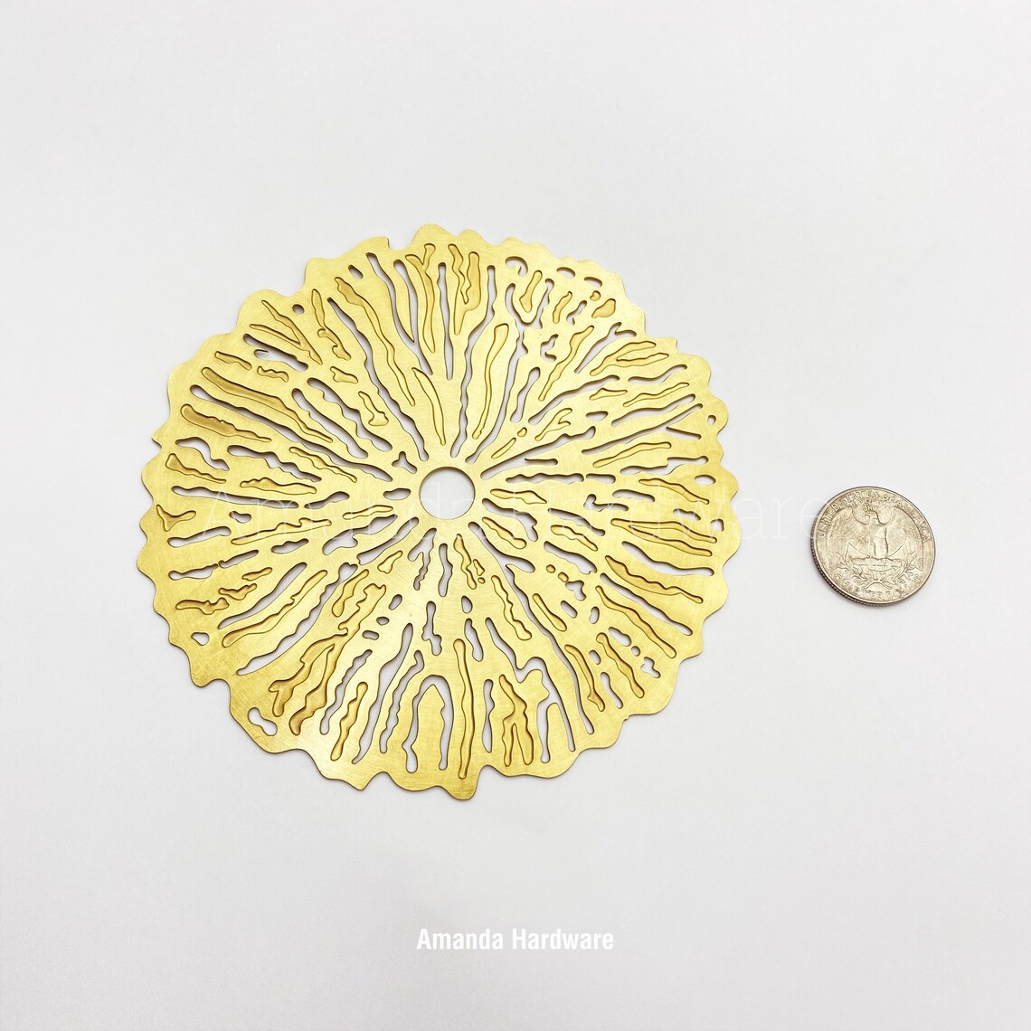 Wind Chime Canopy Disc 4.3in With Hook - Hanging Brass Dangle Bobeshe ...