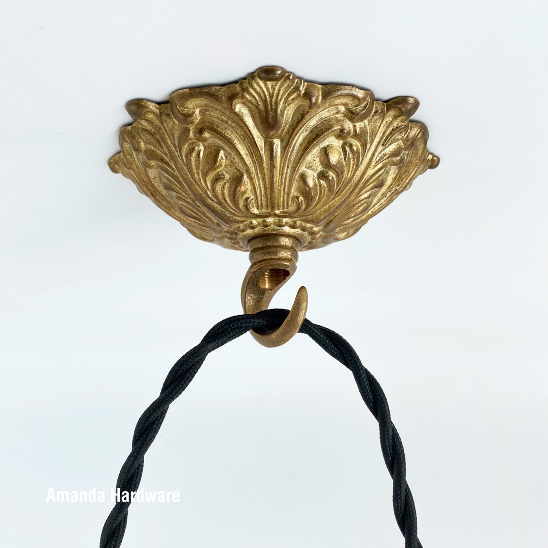 Floral Brass Dome Hook for Hanging Planters, Wind Chimes and Swag ...