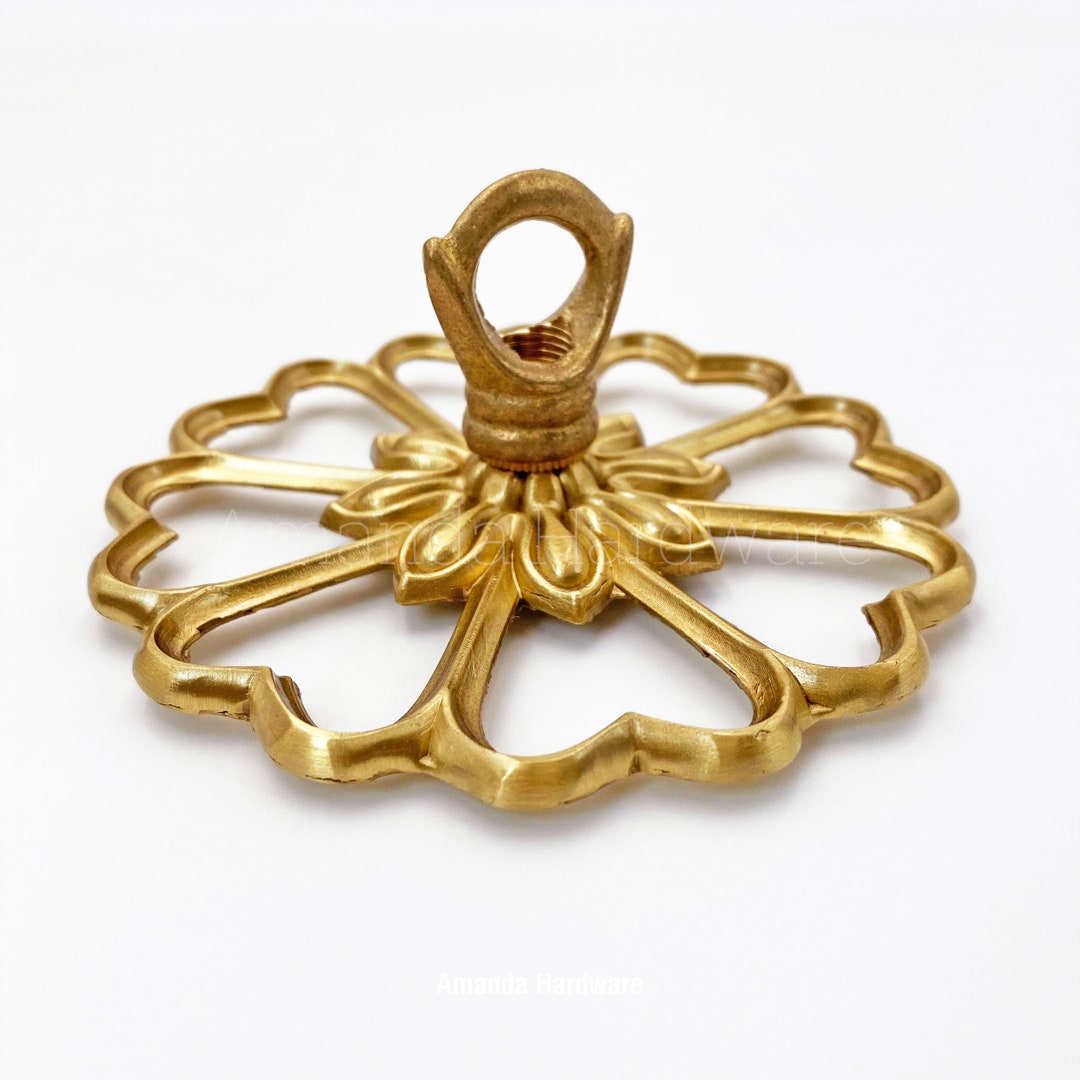 3.93in Brass Dangle Kit With Hook - Brass Flower Bobeche for Custom ...