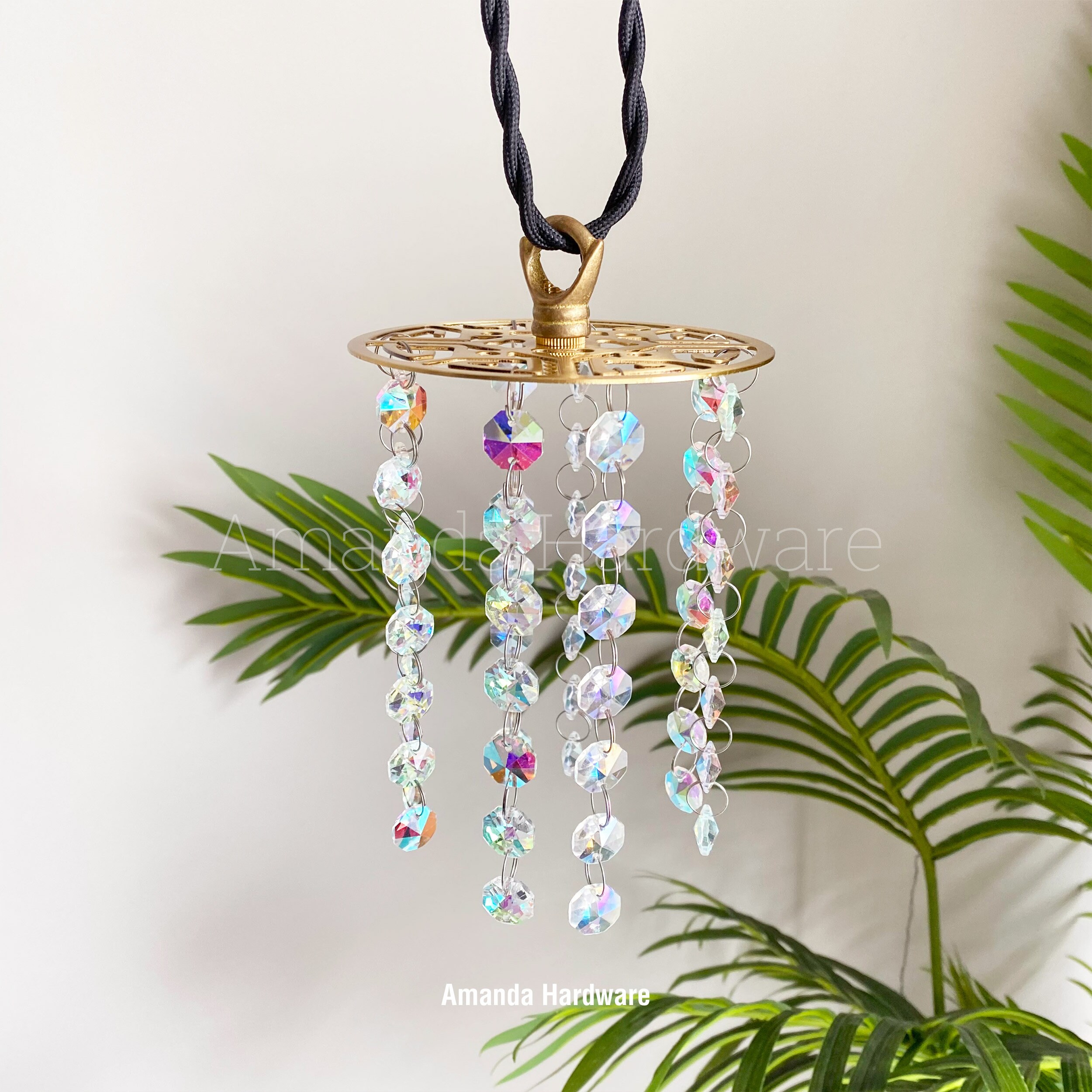 Wind Chime Canopy Disc 4.33in With Hook - Hanging Brass Dangle Bobeshe ...