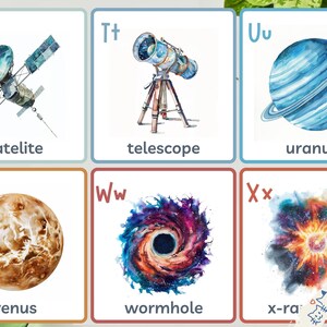 Printable Space Alphabet Flashcards, Classroom Decor, Toddlers ...