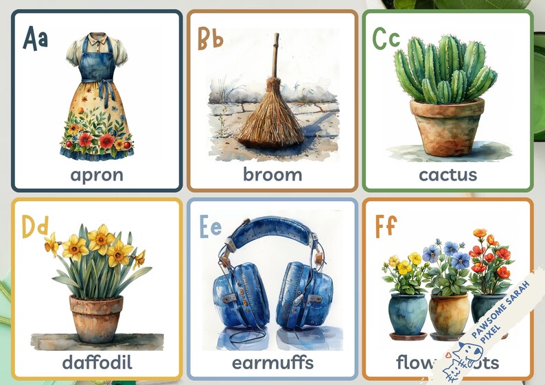 Printable Garden Alphabet Flashcards, Classroom Decor,toddlers ...