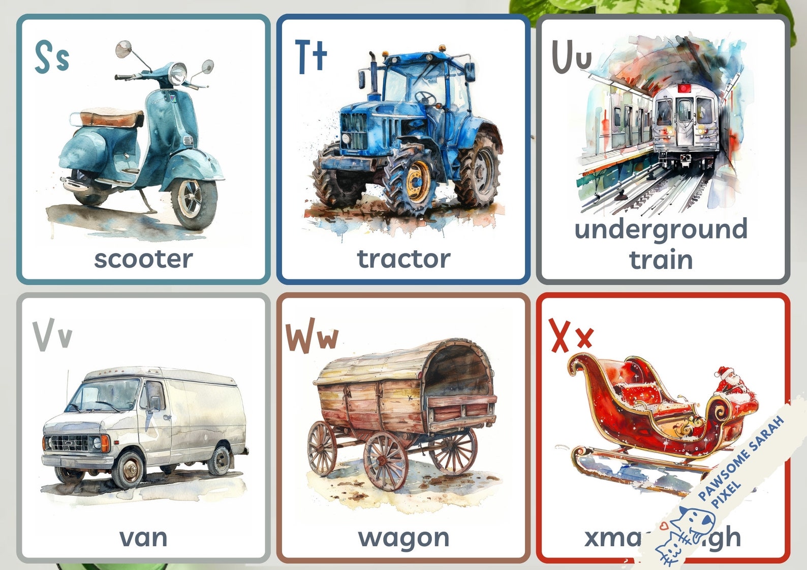 Printable Transportation Alphabet Flashcards, Classroom Decor, Toddlers ...