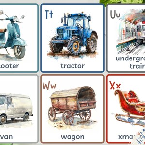 Printable Transportation Alphabet Flashcards, Classroom Decor, Toddlers ...