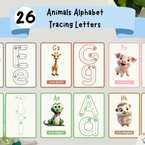 26 Printable Trace the Alphabet Worksheets. ABC Handwriting Practice ...