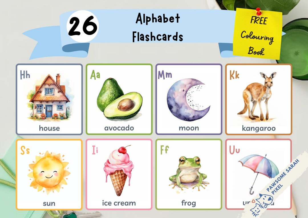 Printable Alphabet Flash Cards, Classroom Decor, Toddlers Preschool ...