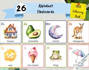 Printable Alphabet Flash Cards, Classroom Decor, Toddlers Preschool ...