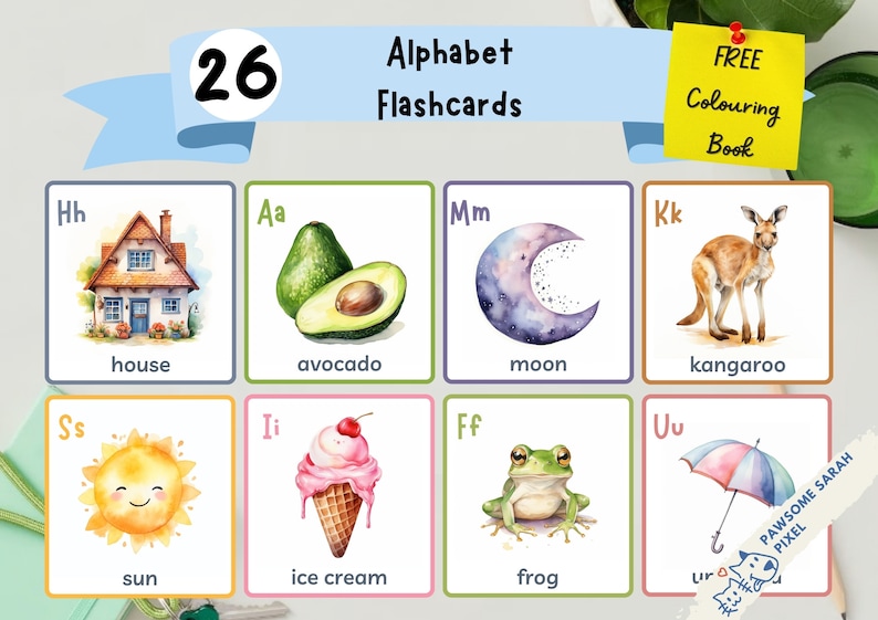 Printable Alphabet Flash Cards, Classroom Decor, Toddlers Preschool ...