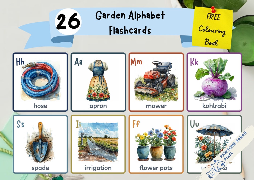 Printable Garden Alphabet Flashcards, Classroom Decor,toddlers ...