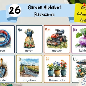 Printable Garden Alphabet Flashcards, Classroom Decor,toddlers ...
