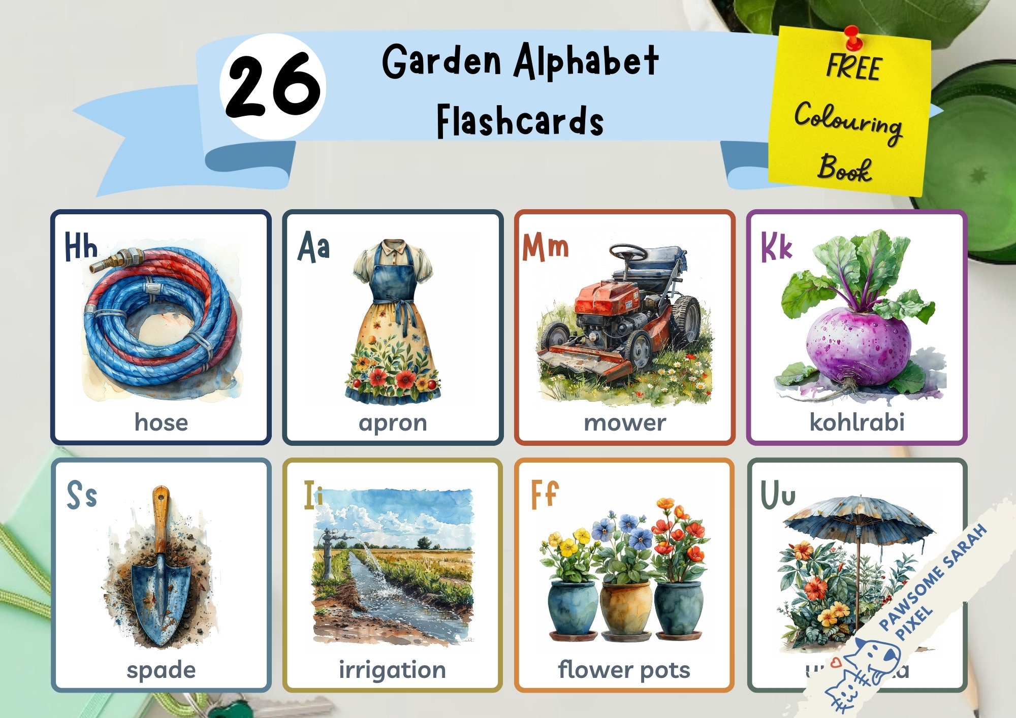 Printable Garden Alphabet Flashcards, Classroom Decor,toddlers ...