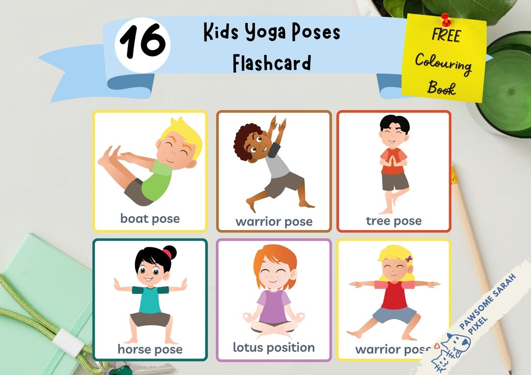 16 Kids Yoga Poses, Classroom Decor, Toddlers Preschool Early Learning ...