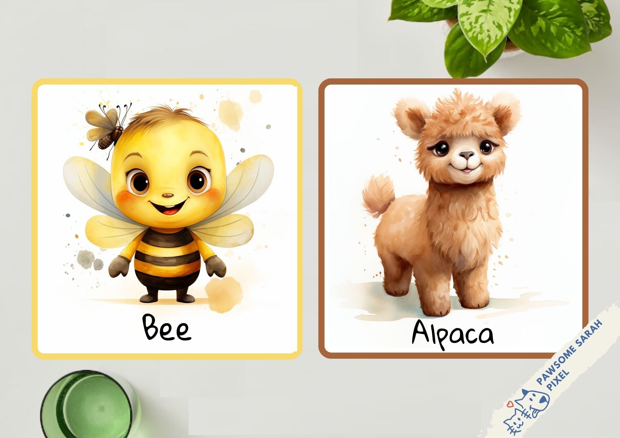 20 Farm Animals Cards, Montessori Flash Cards, Pre-school Cards ...