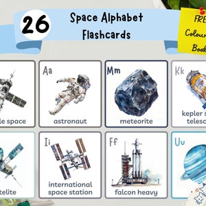 Printable Space Alphabet Flashcards, Classroom Decor, Toddlers ...