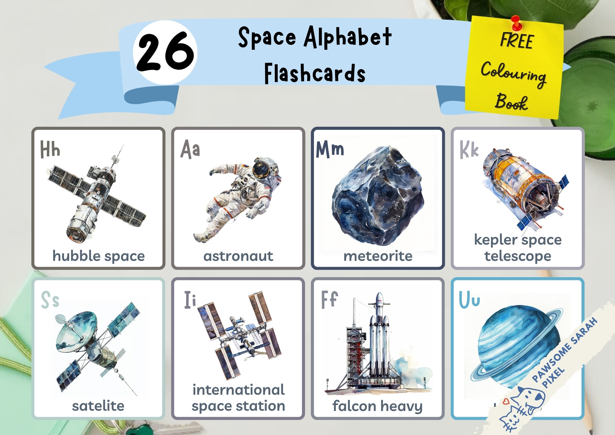 Printable Space Alphabet Flashcards, Classroom Decor, Toddlers ...
