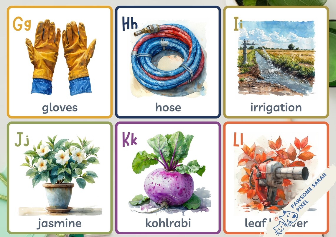 Printable Garden Alphabet Flashcards, Classroom Decor,toddlers ...