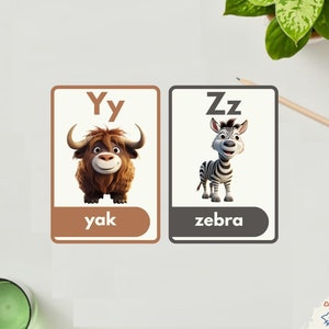 Printable Animals Alphabet Flash Cards, Classroom Decor, Toddlers ...