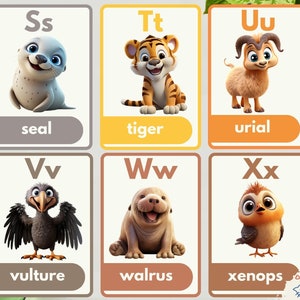 Printable Animals Alphabet Flash Cards, Classroom Decor, Toddlers ...