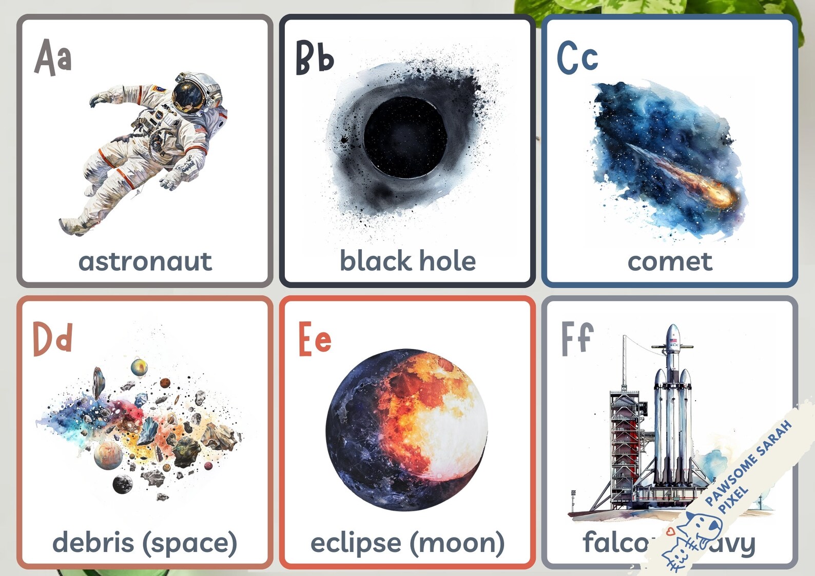 Printable Space Alphabet Flashcards, Classroom Decor, Toddlers ...