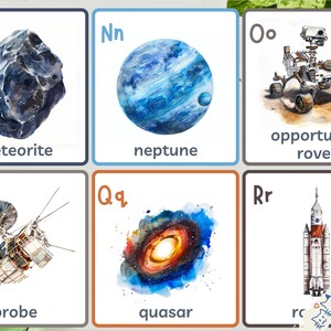 Printable Space Alphabet Flashcards, Classroom Decor, Toddlers ...